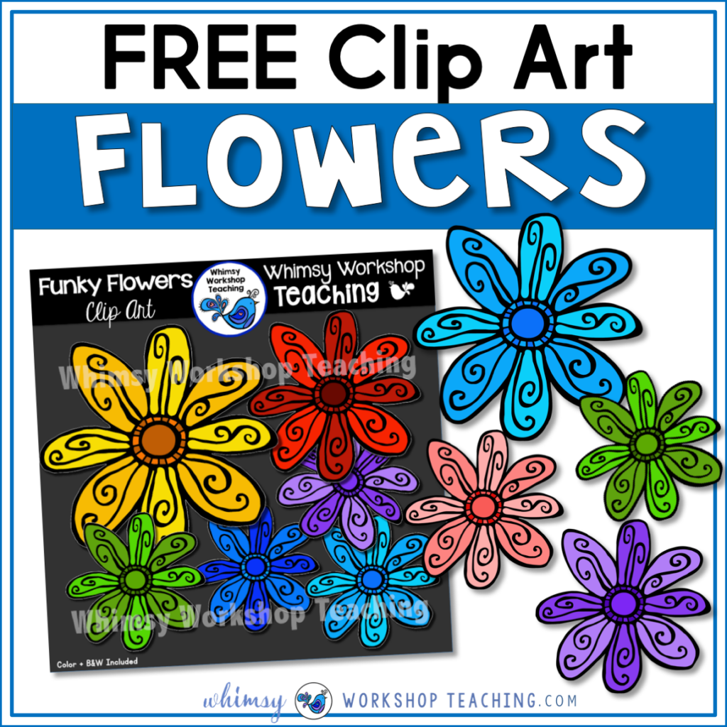 Free Funky Flowers Clip art SET! - Whimsy Workshop Teaching
