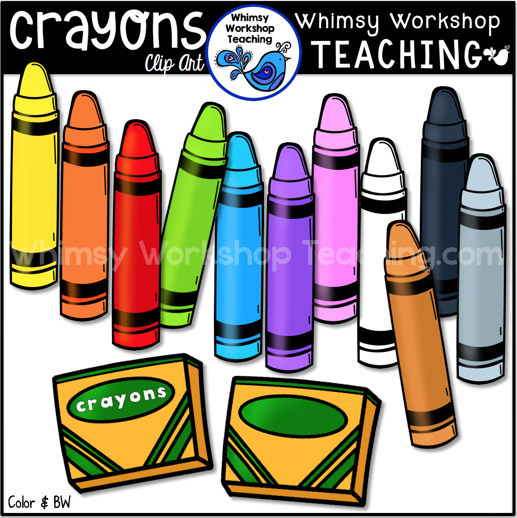 Crayons Clip Art pack - Whimsy Workshop Teaching