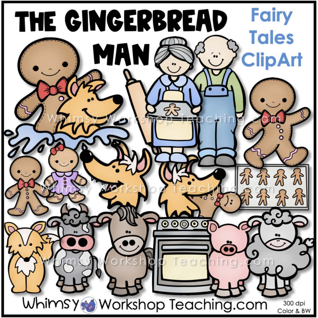 Gingerbread Man Fairy Tales Clip Art Images Color Black WhiteThe ...